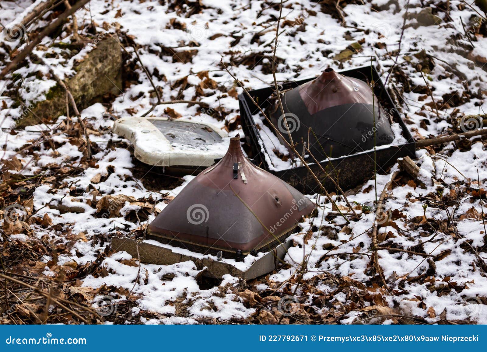 Old Cathode Ray Tubes Discarded in an Illegal Forest Garbage Dump ...