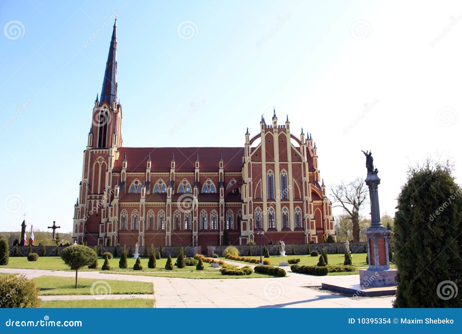 Old Catholic church stock photo. Image of cars, shadow - 10395354