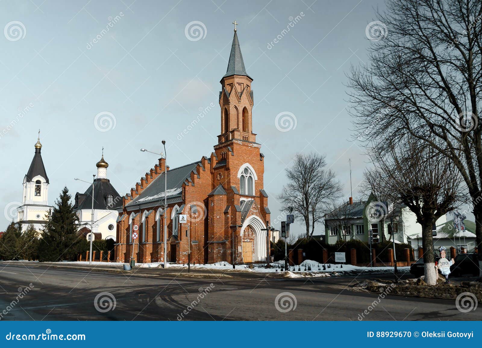 Old Catholic Church on the Town Square Editorial Image - Image of ...