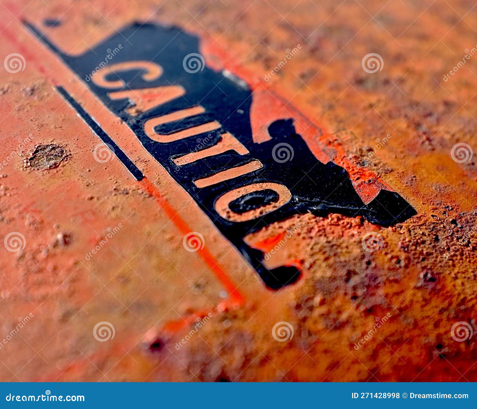 Old caution sign stock photo. Image of hood, brown, leaf - 271428998