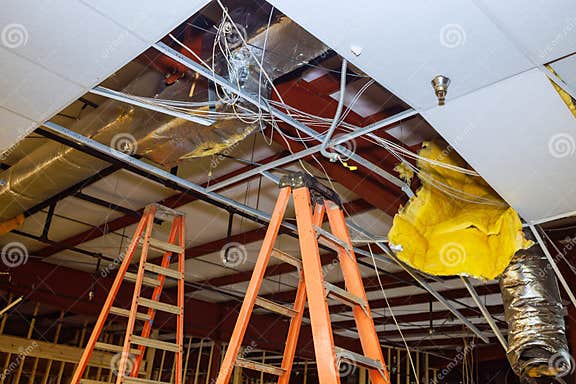 Old Ceiling is Taken Down As Part of a Reconstruction Process for ...