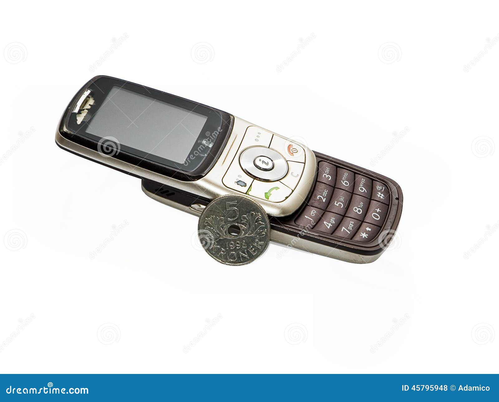 Old Cell Phone and Norwegian Currency Stock Photo - Image of krone ...