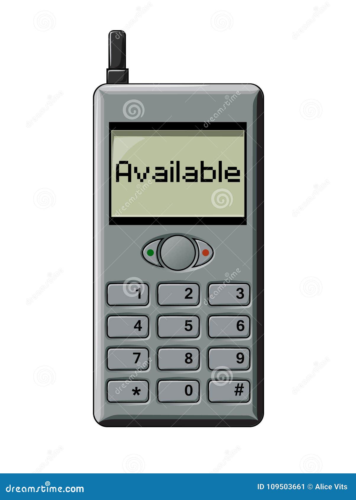 Old Cellphone with Keys, Sending a Message Isolated Stock Illustration ...