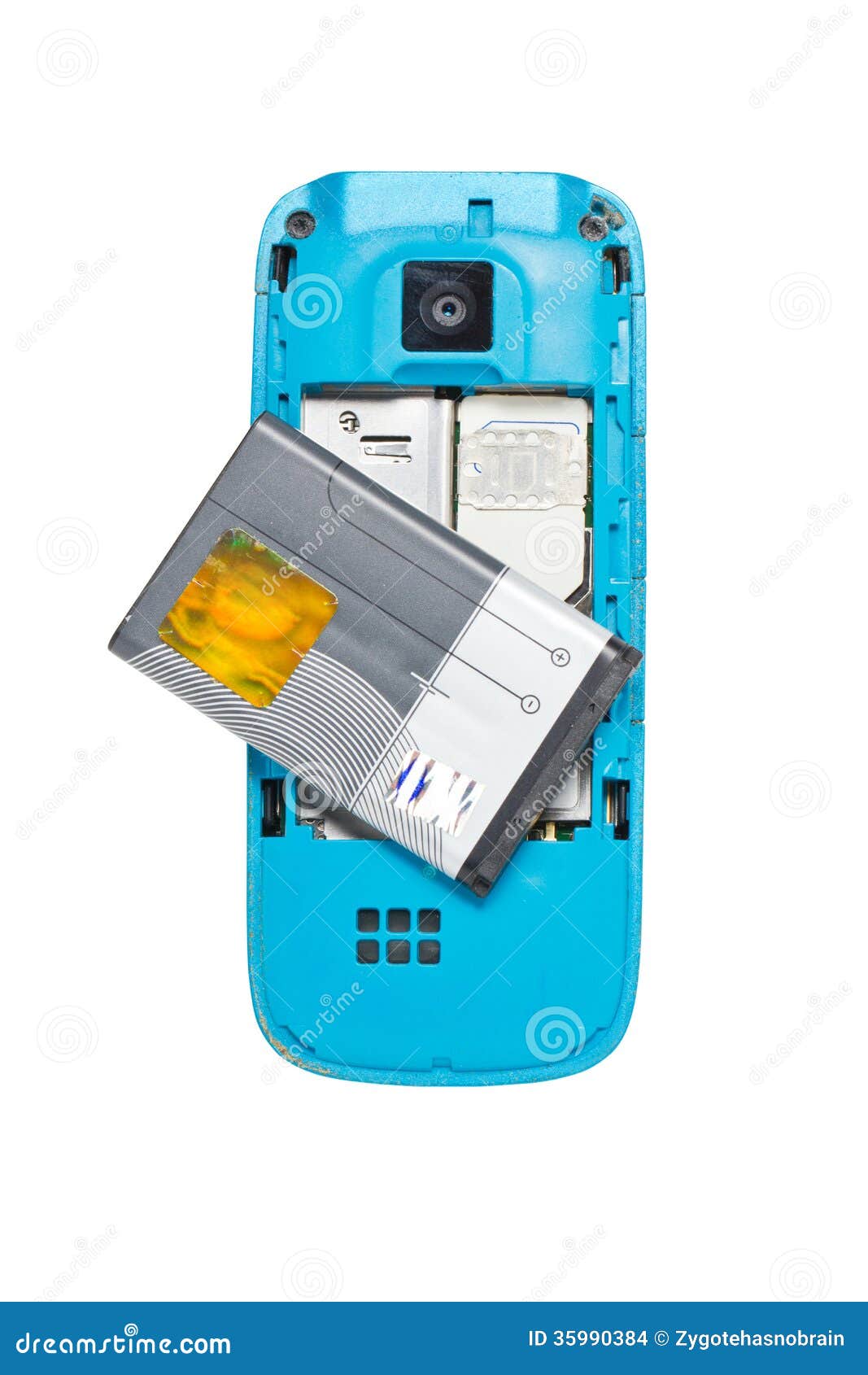 Old Cellphone Backside with Battery. Stock Photo - Image of broken ...
