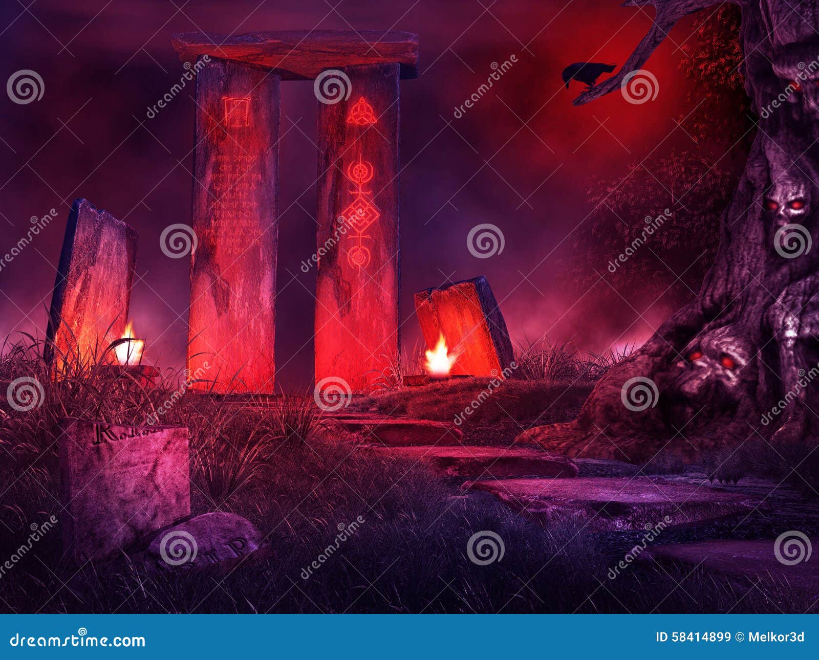 Old celtic altar stock illustration. Illustration of sacrifice - 58414899