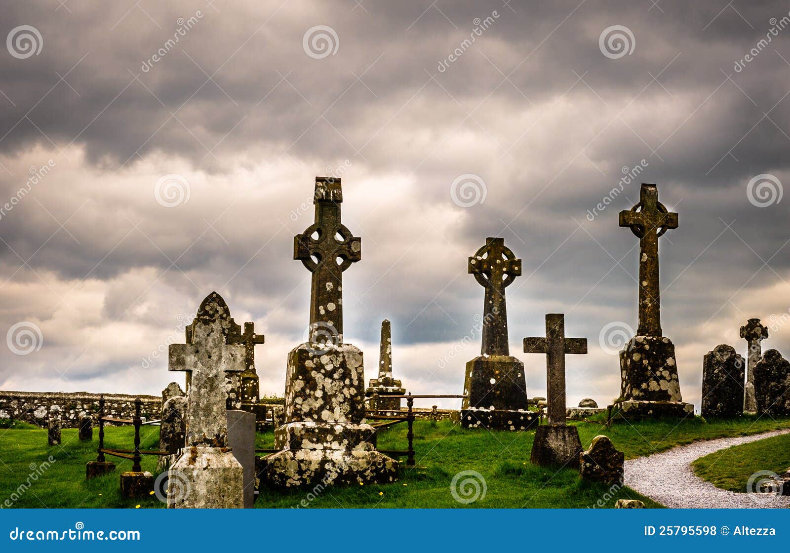 Old Celtic Cemetery in Ireland Stock Photo - Image of cemetery, peace ...