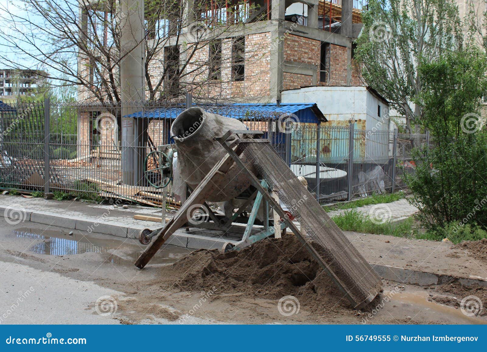 Old cement mixer stock image. Image of concrete, mixer - 56749555
