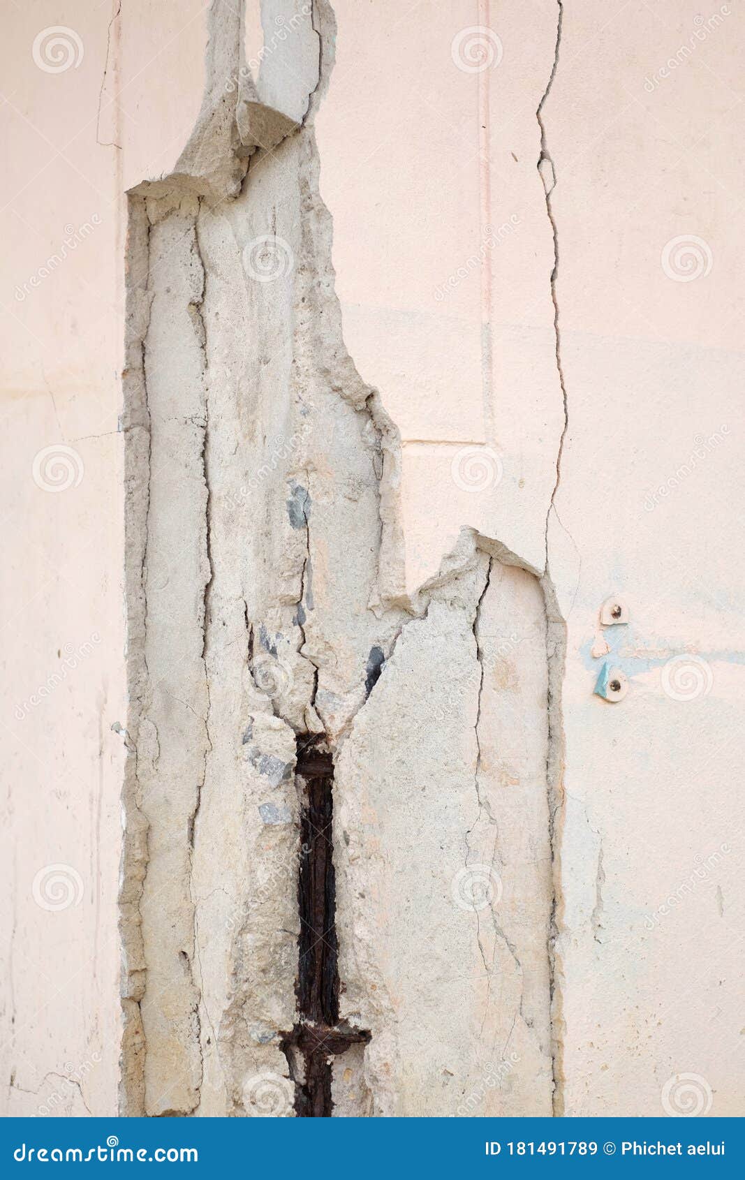 The Old Cement Wall Surface that is Broken and Falling Stock Image ...