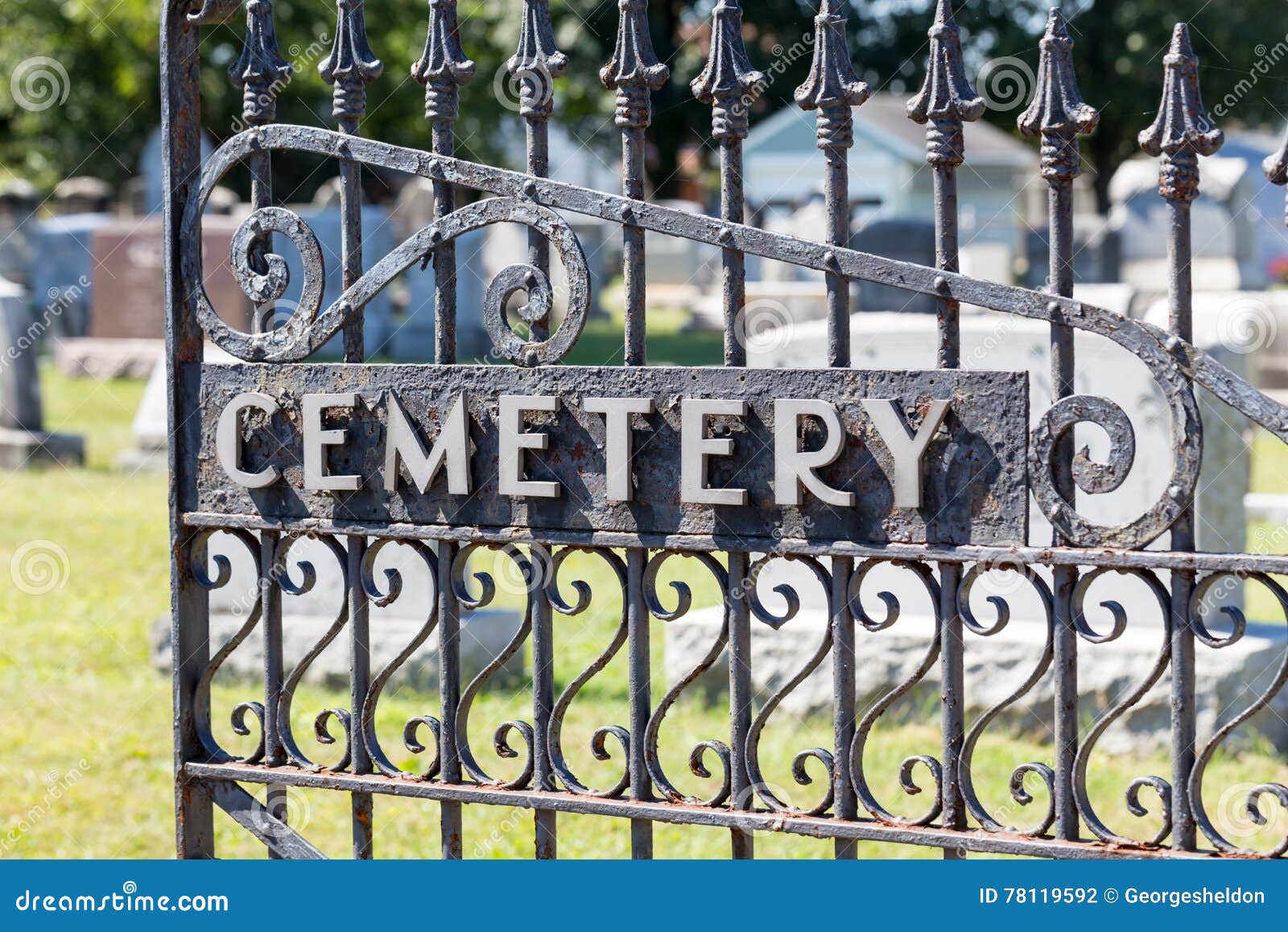 Old Cemetery Fence stock photo. Image of graveyard, wrought - 78119592