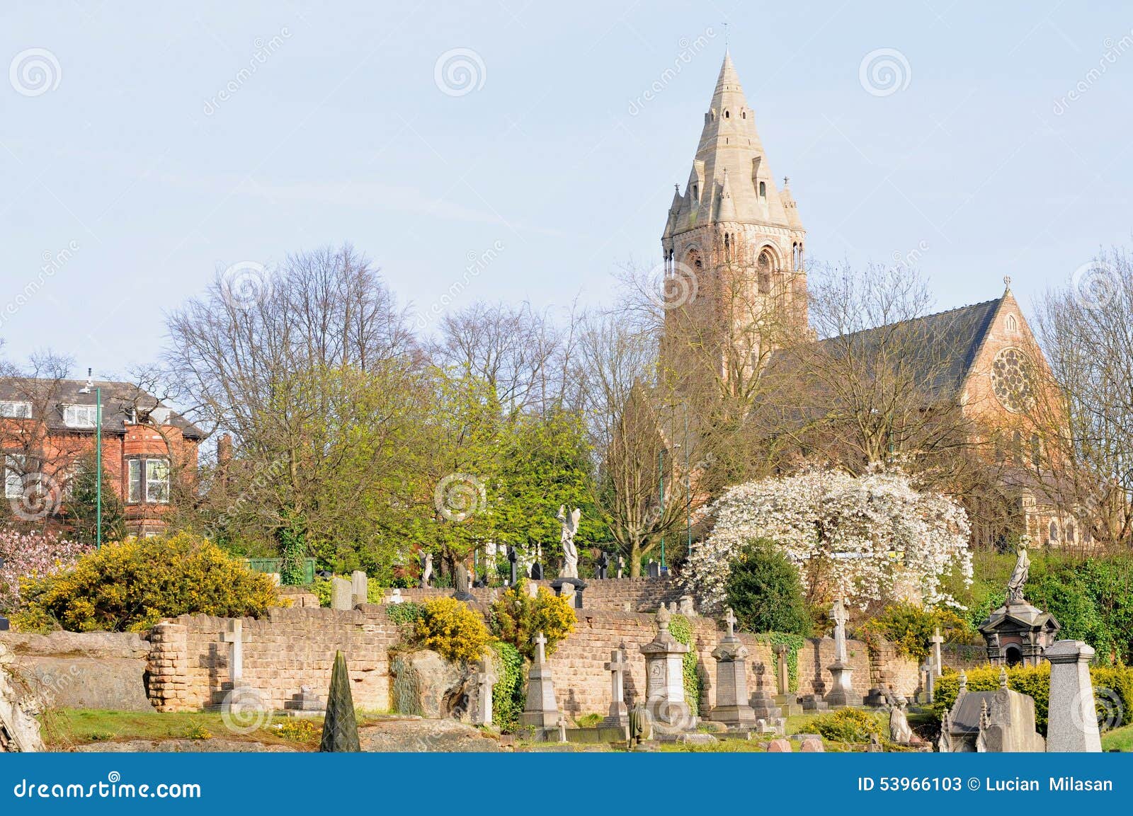 Old cemetery stock image. Image of church, autumn, illegible - 53966103