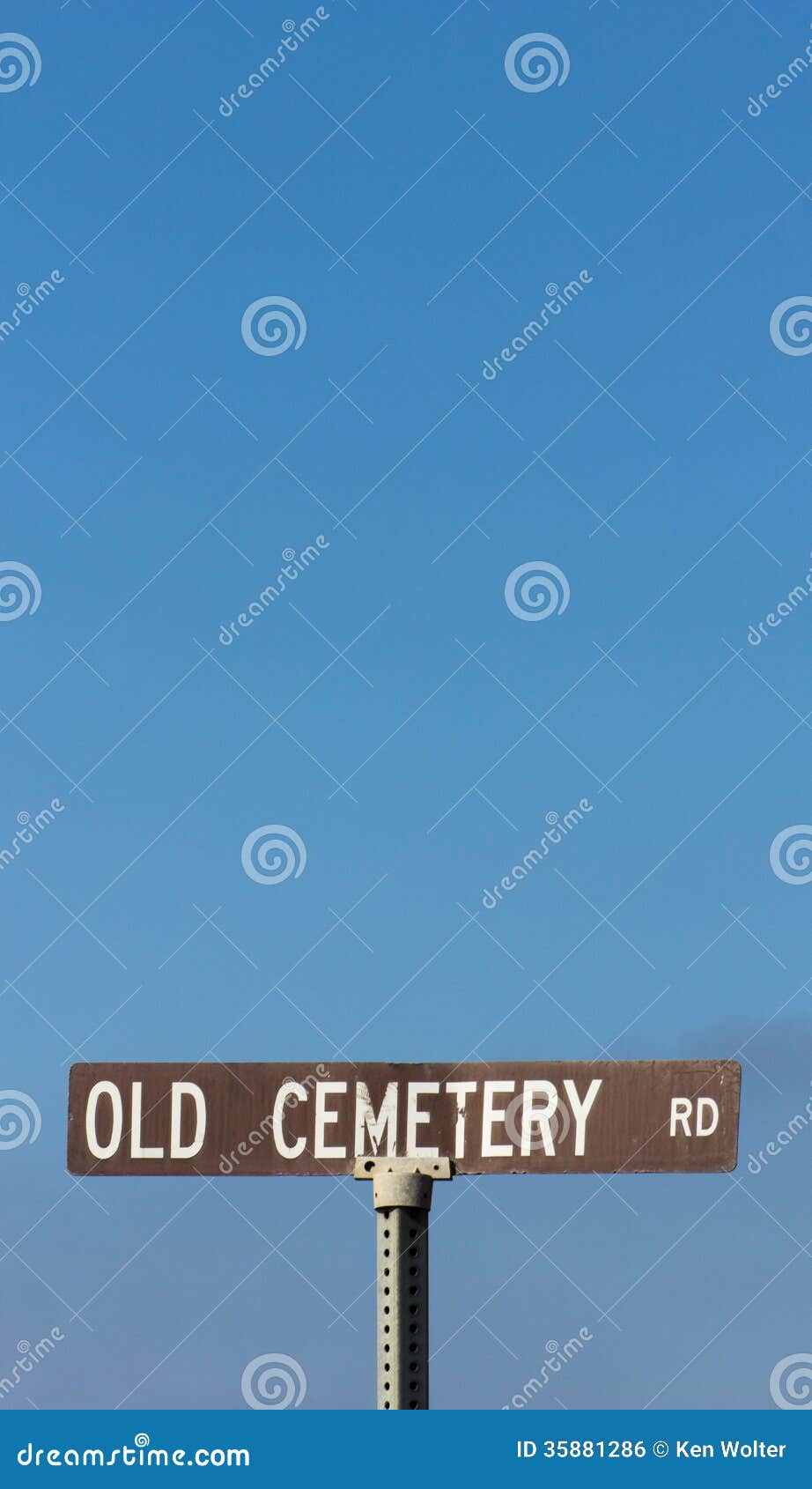 Old Cemetery Road Sign in Vertical Stock Photo - Image of highway ...
