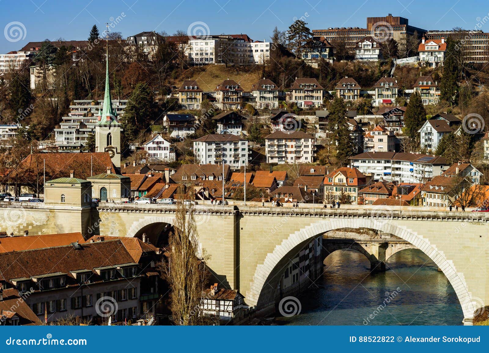 Old Center of Bern Cityscape View Stock Photo - Image of style, tower ...