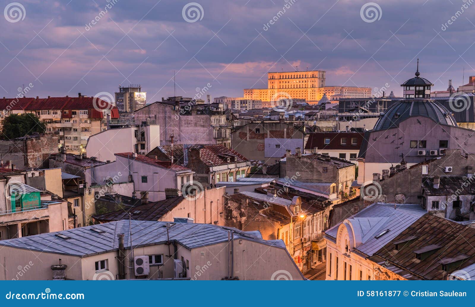 Old center of Bucharest stock image. Image of building - 58161877