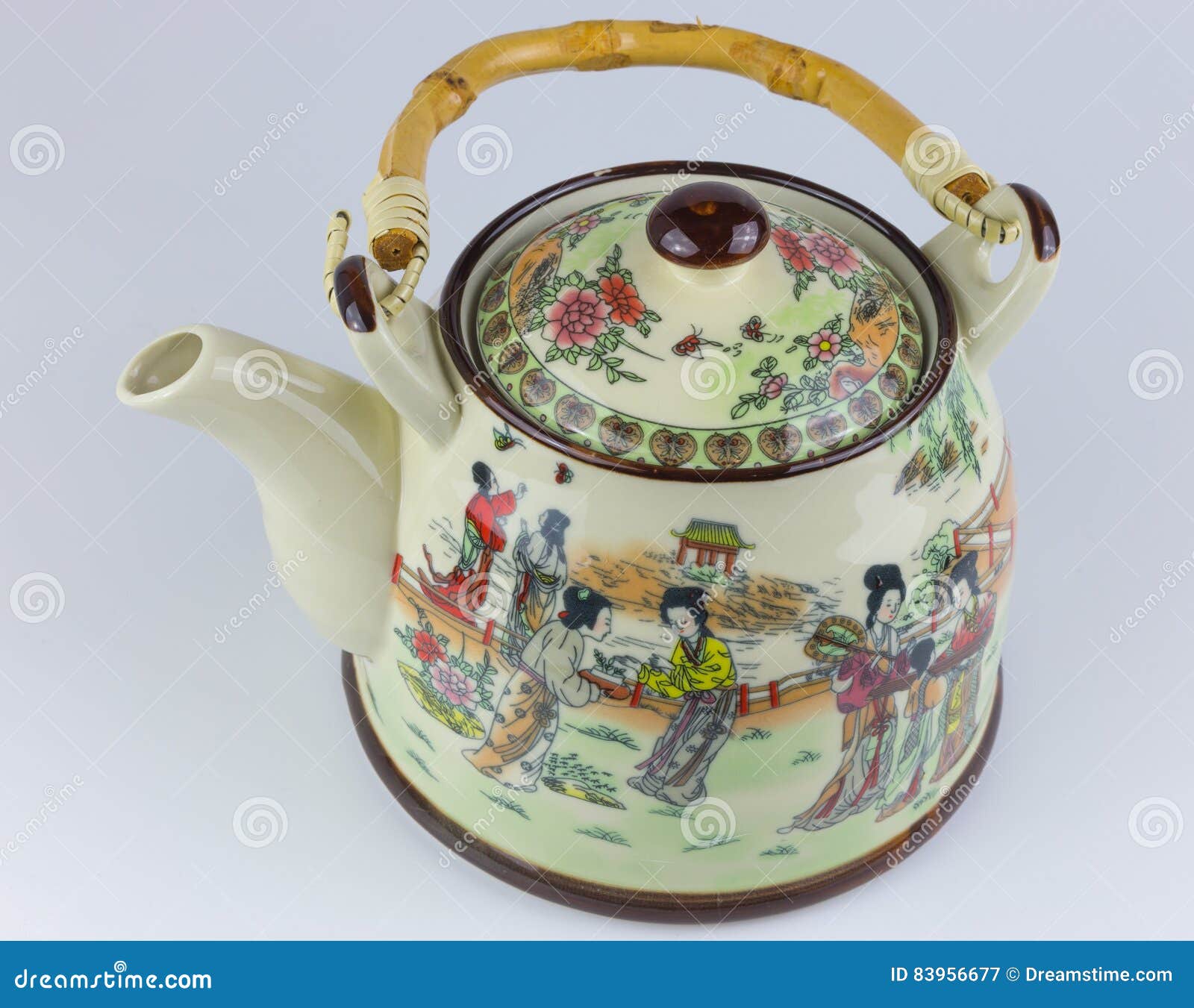 Old Ceramic East Asian Teapot with Drawings Stock Image - Image of ...