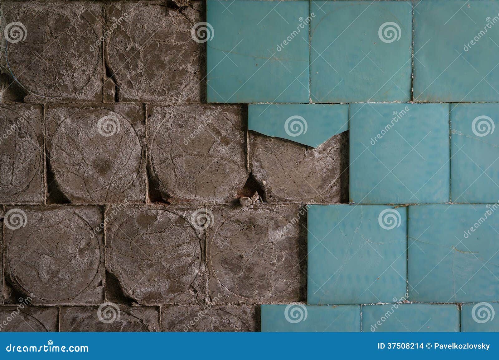Old Ceramic Floor Tiles Falling Off Stock Photo - Image of wallpaper ...