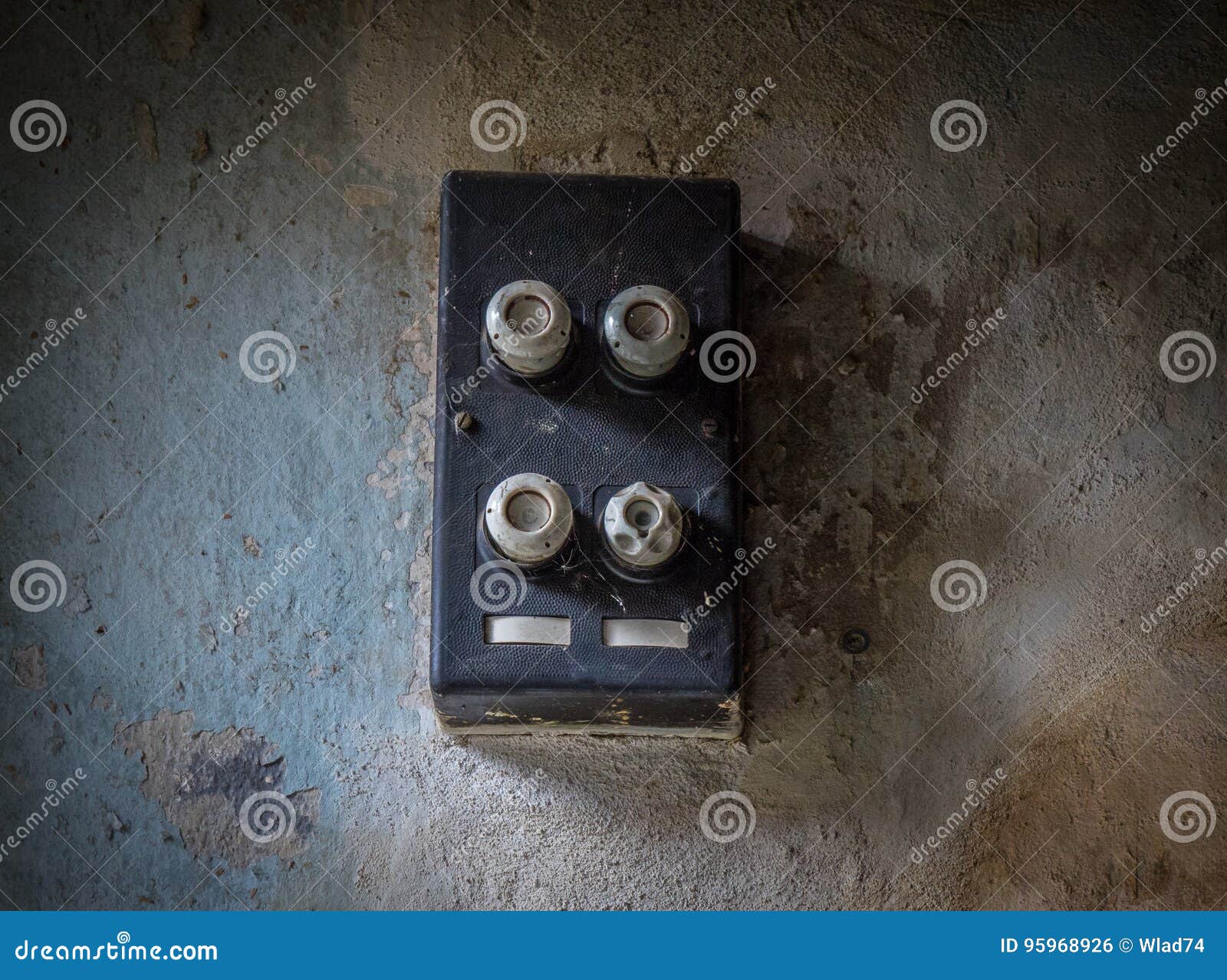 The Old Ceramic Fuses on the Wall Stock Photo - Image of cable ...