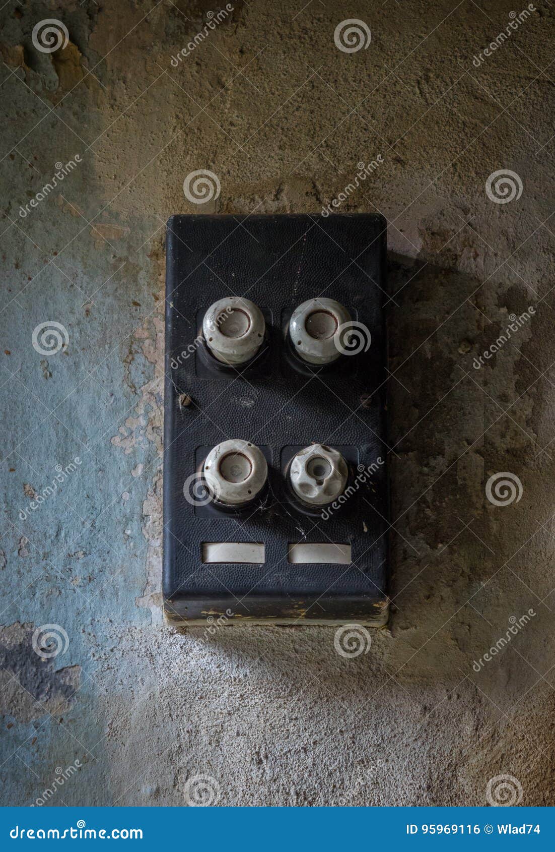 The Old Ceramic Fuses on the Wall Stock Photo - Image of dusty, rusty ...