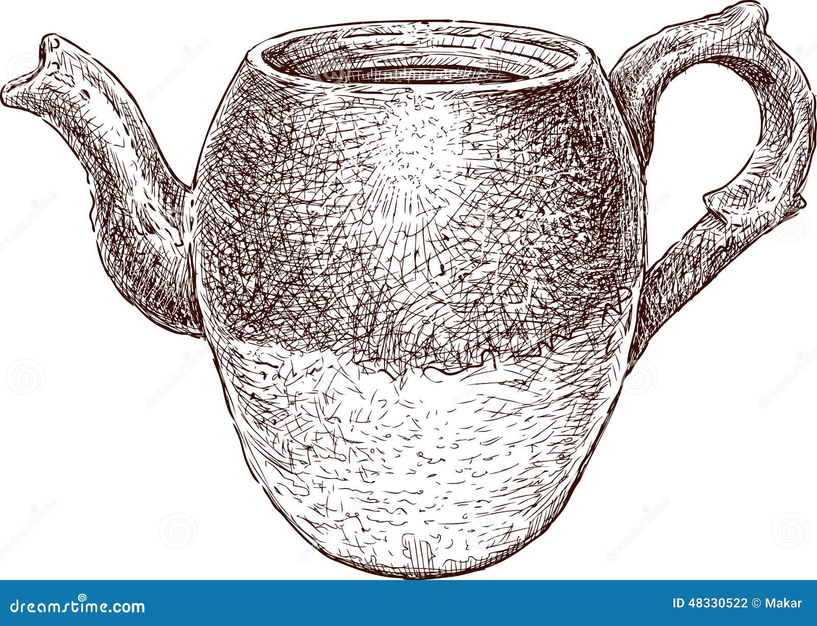 Old ceramic teapot stock vector. Illustration of object - 48330522