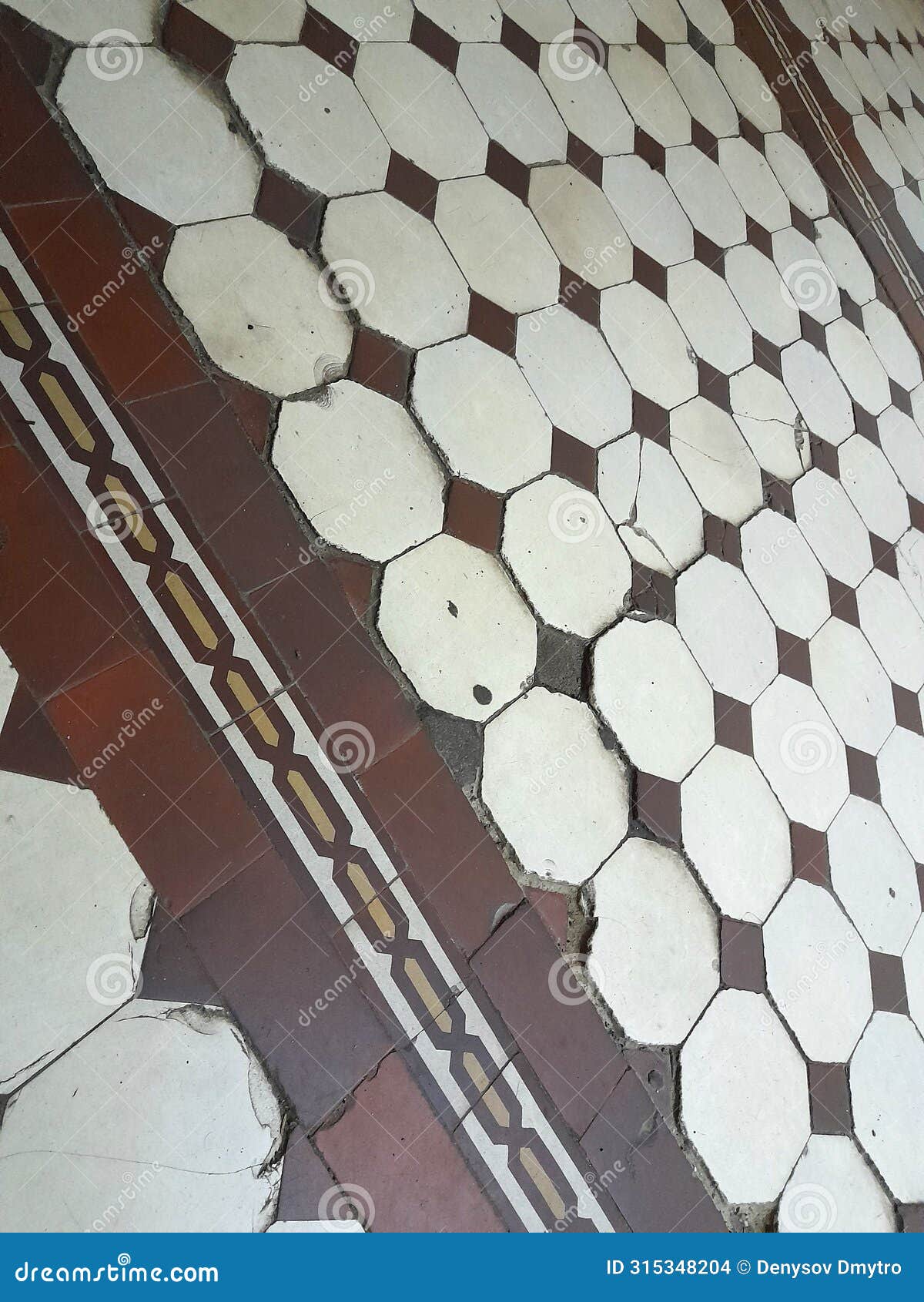 Old Ceramic Tiles on the Floor. Antique Floor Tiles Stock Photo - Image ...