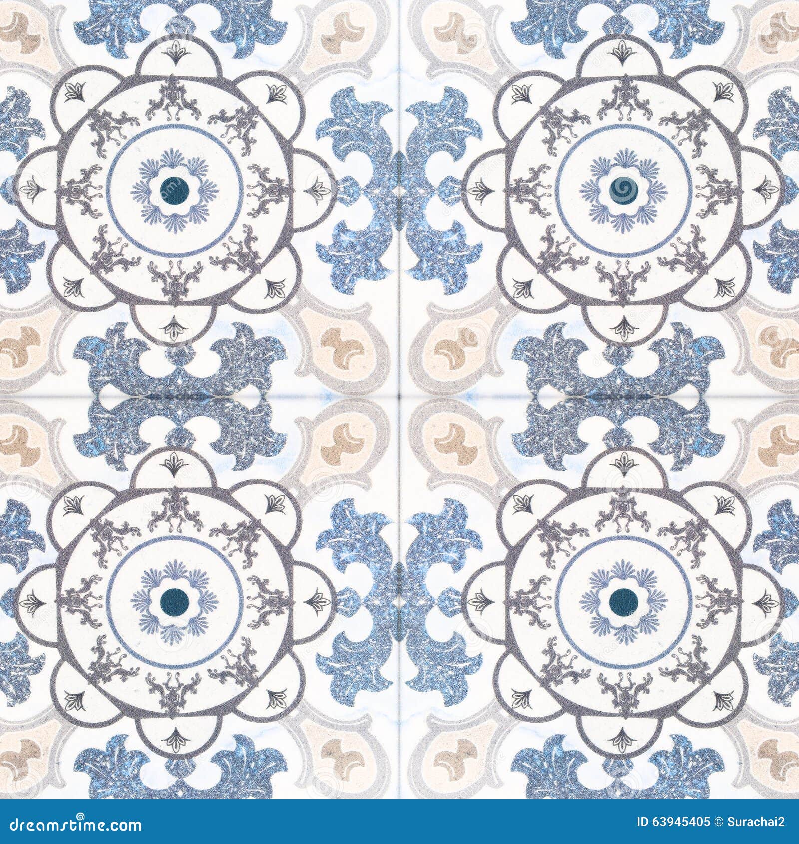 Old Ceramic Tiles Patterns Handicraft in the Park Stock Image - Image ...