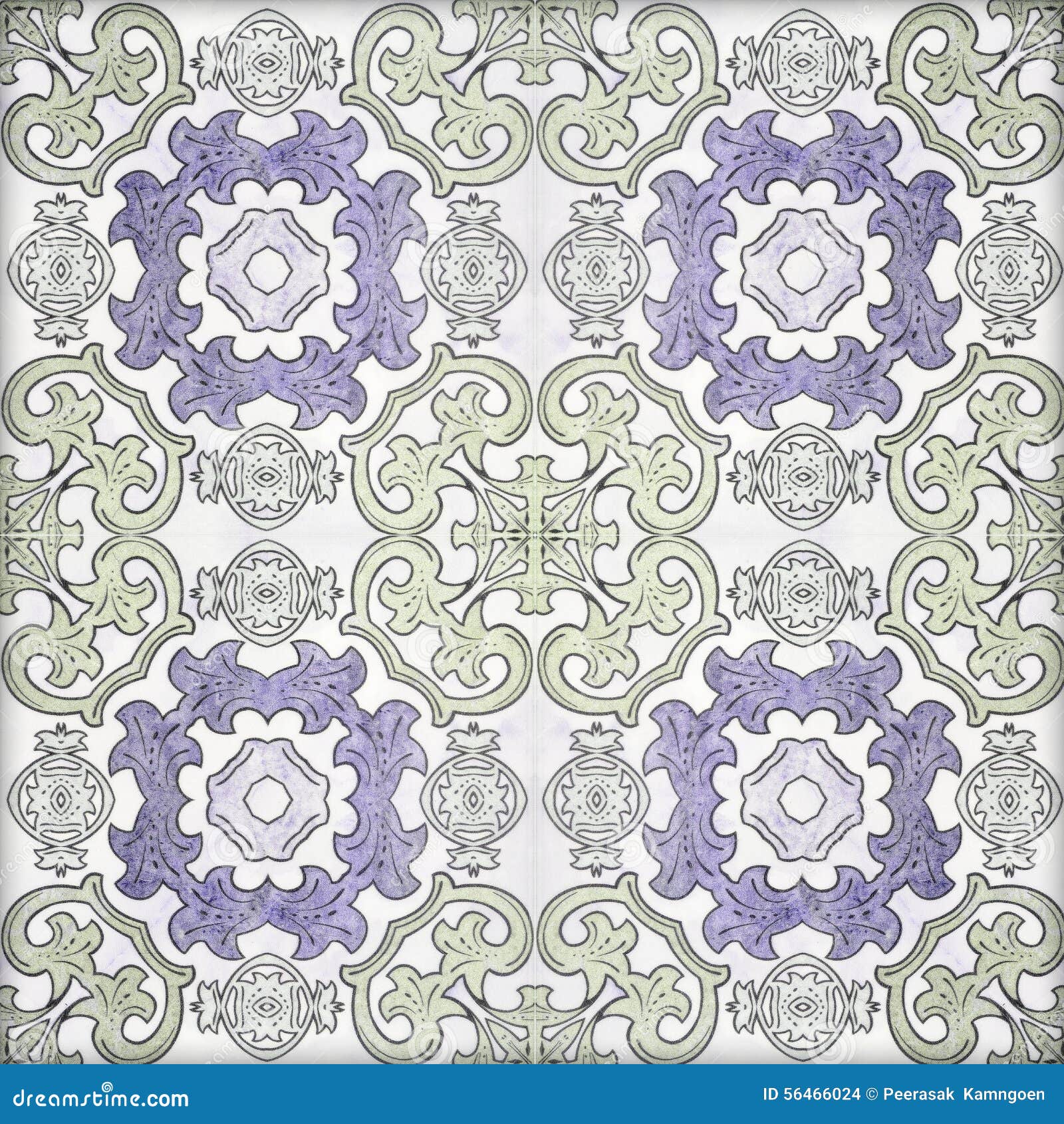 Old Ceramic Tiles Patterns Handicraft from Thailand Stock Illustration ...