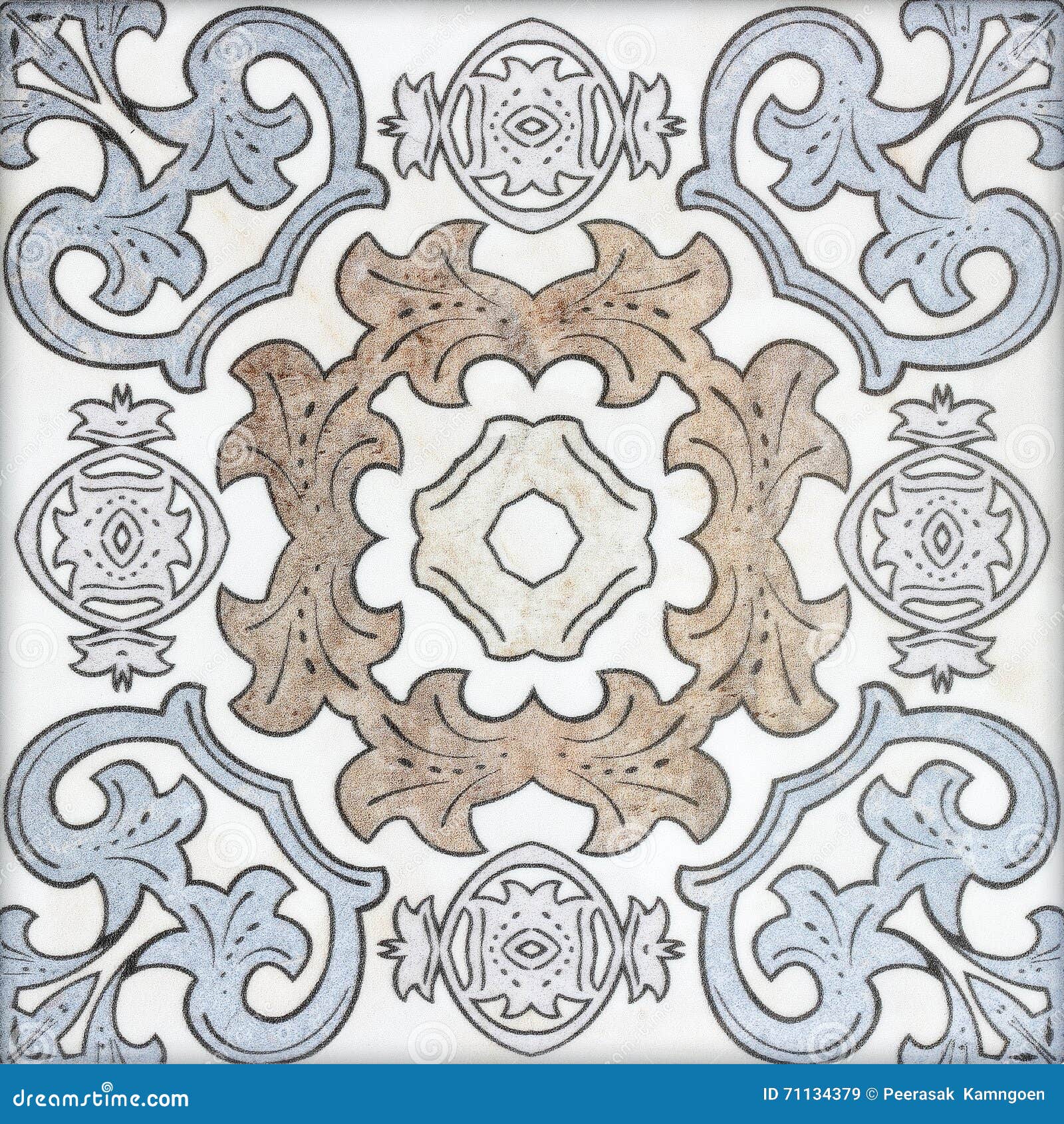 Old Ceramic Tiles Patterns in the Park Stock Illustration ...