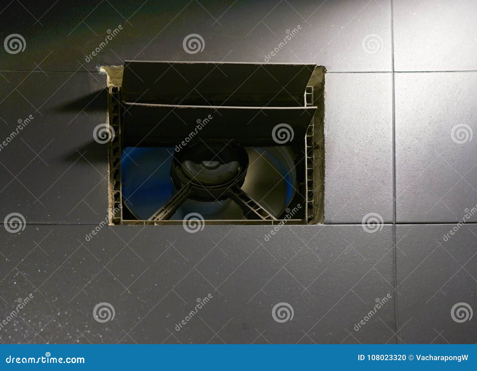 Old Wall Ventilator Working with Sunlight Stock Photo - Image of green ...