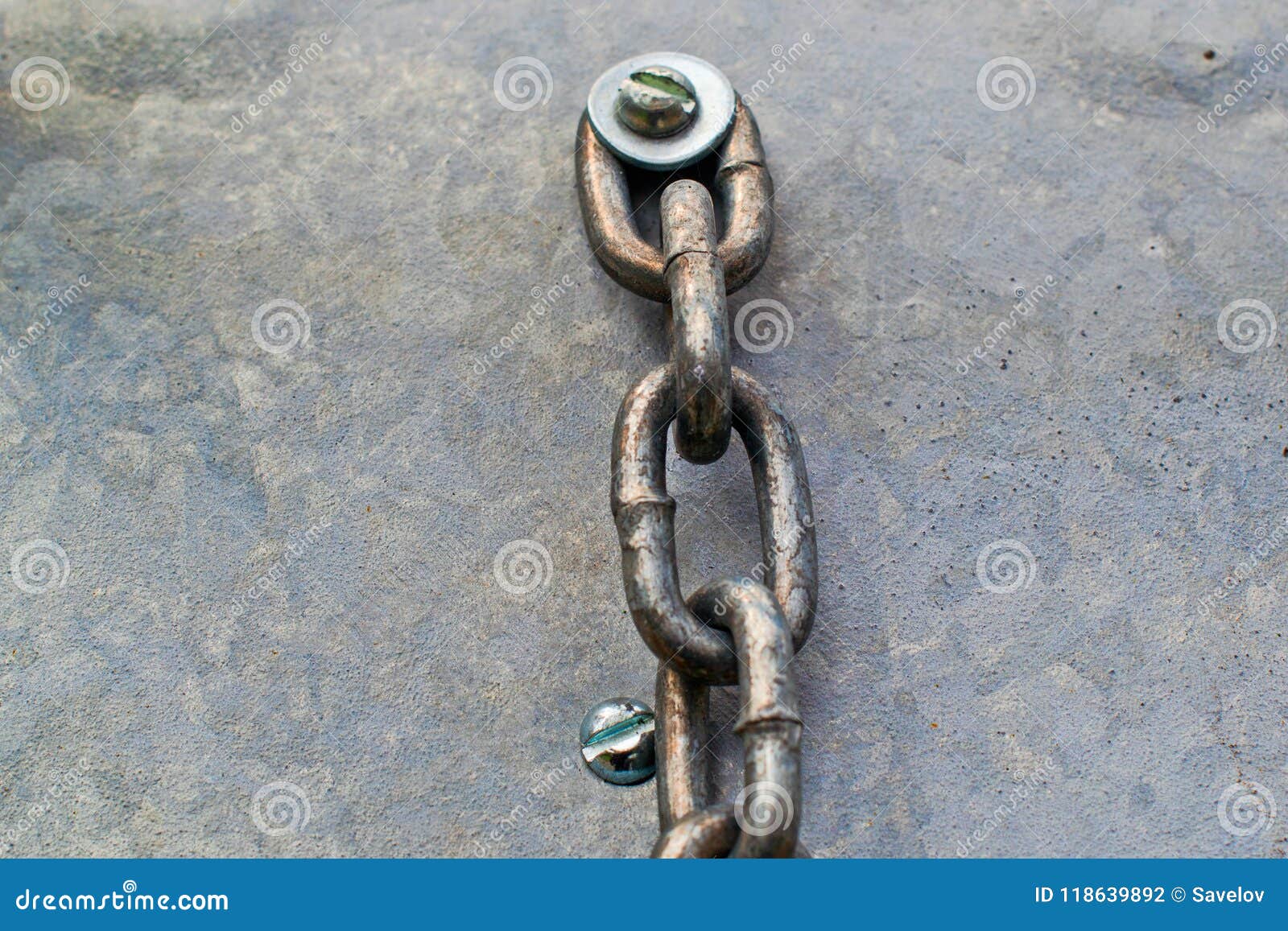 Chain Attached To Cleat On Dock And Dock Tie Up That Is Attached To A ...