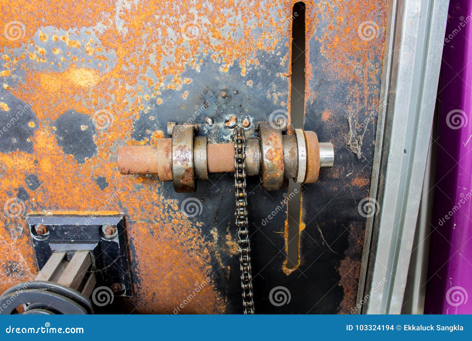 The Old Chain Drive Shaft and Rusty in General. Stock Photo - Image of ...