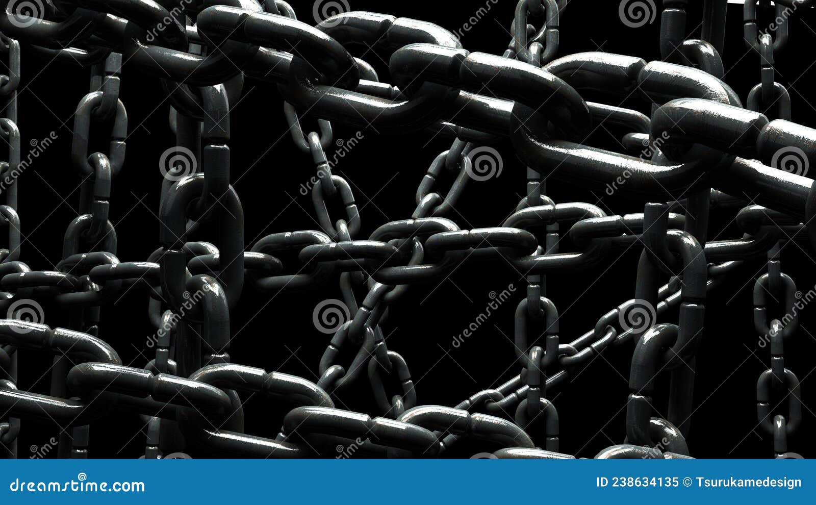 Old Chains on Black Background. Stock Illustration - Illustration of ...