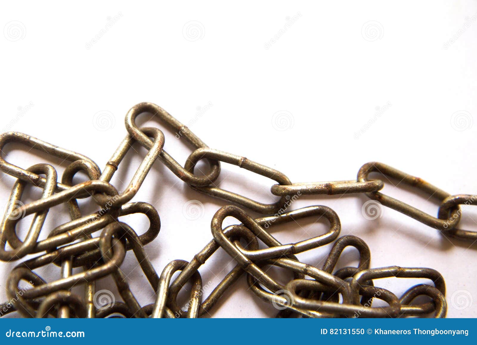 Old Chains, Closeup of Rusty Chain on White Background Stock Photo ...