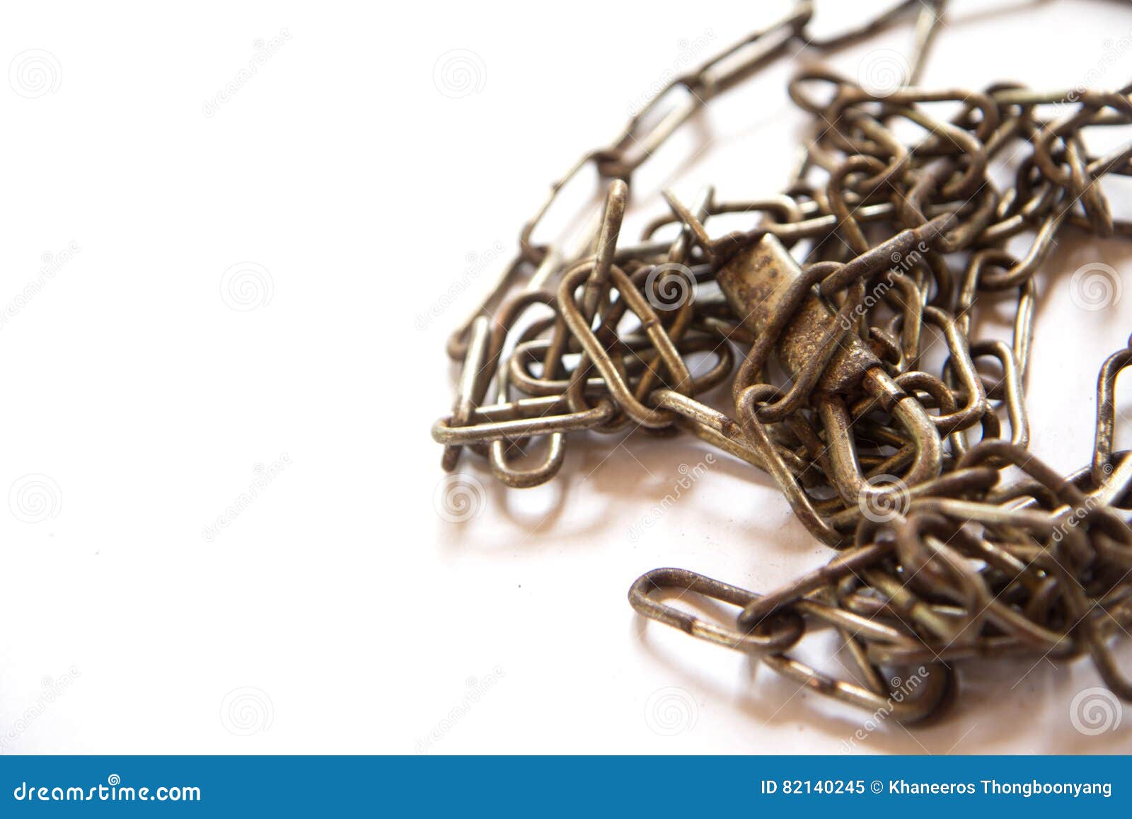 Old Chains, Closeup of Rusty Chain on White Background Stock Image ...