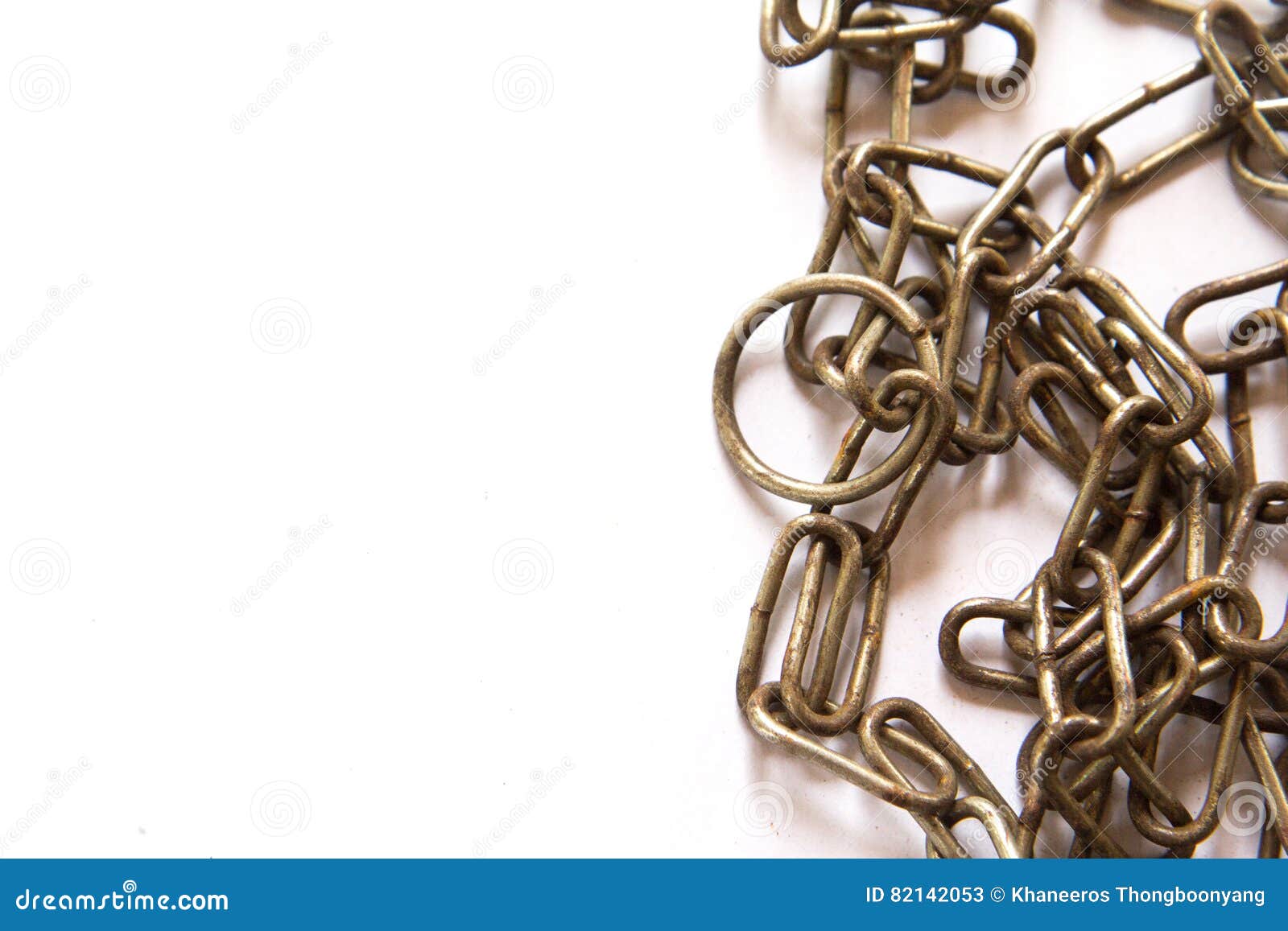 Old Chains, Closeup of Rusty Chain on White Background Stock Image ...