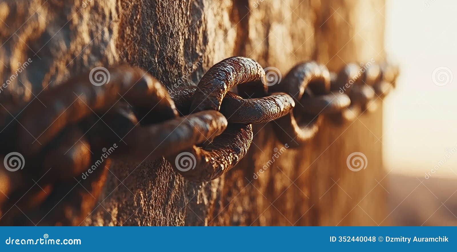 Old Chains Hanging on a Worn-out Metal Barrier. Stock Photo - Image of ...