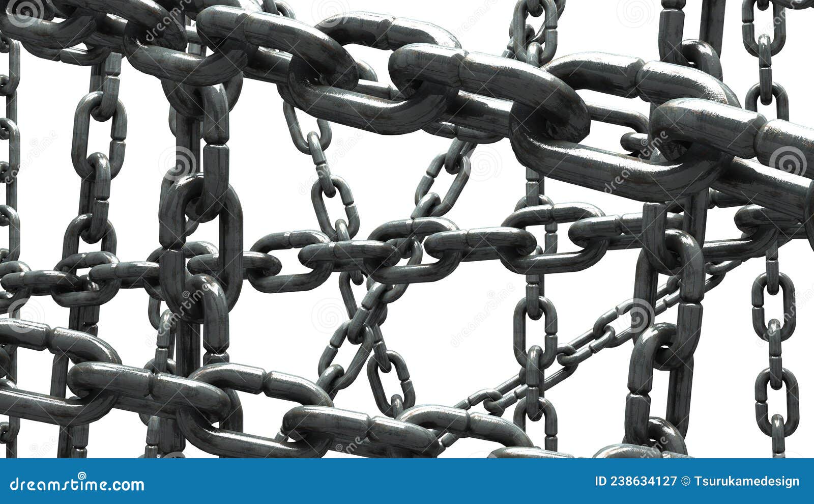 Old Chains on White Background. Stock Illustration - Illustration of ...