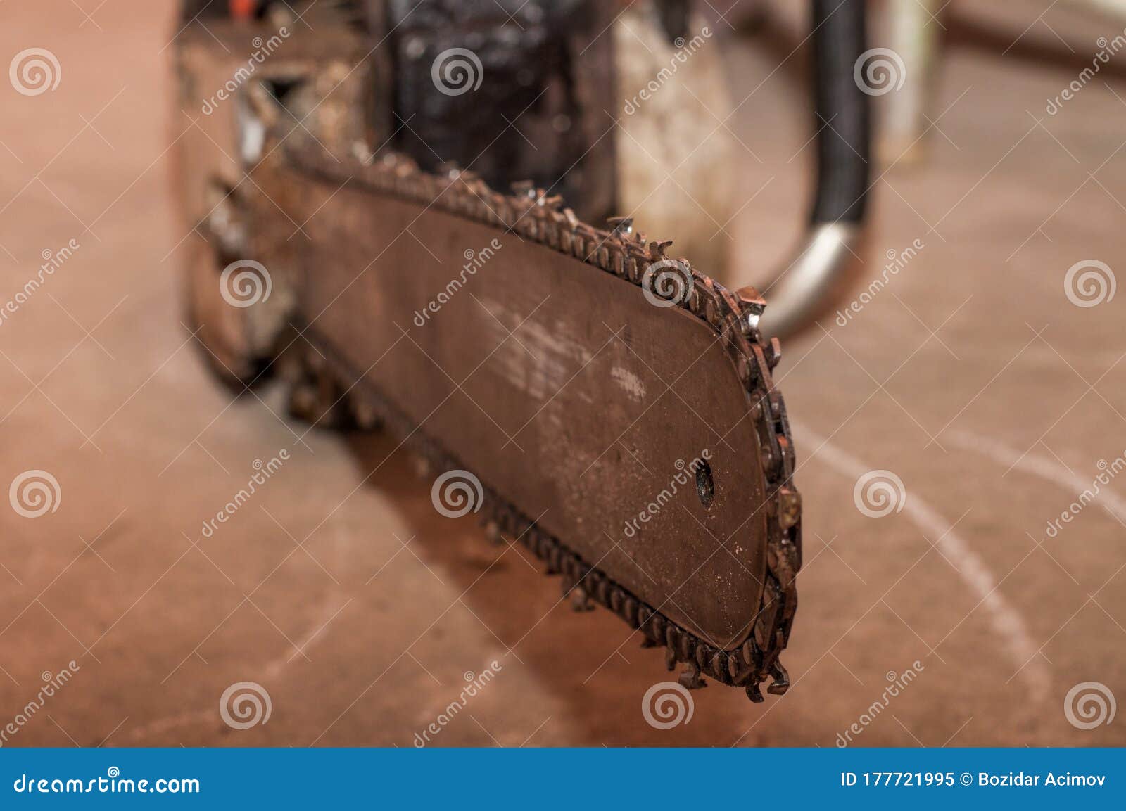 Old Chainsaw in Workshop. Defective Chainsaw on Service Stock Image ...