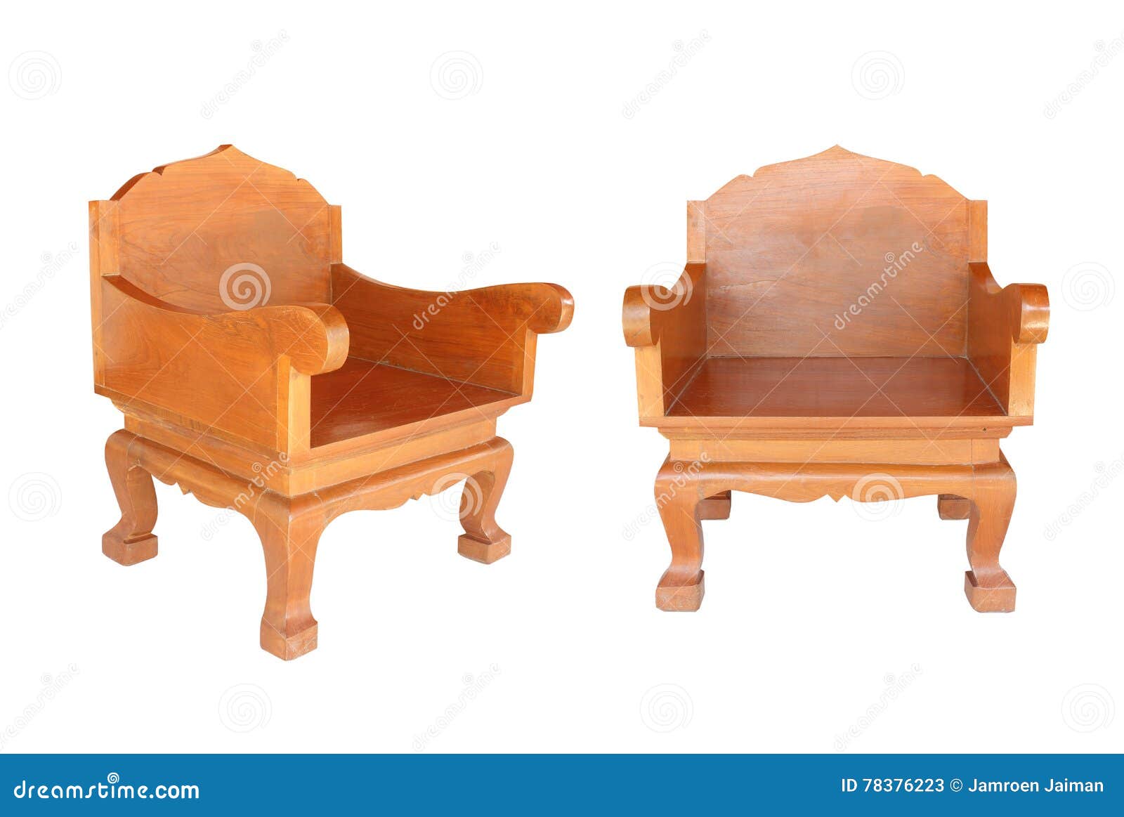 Old Chair Wood, Isolated with Clipping Path. Stock Image - Image of ...
