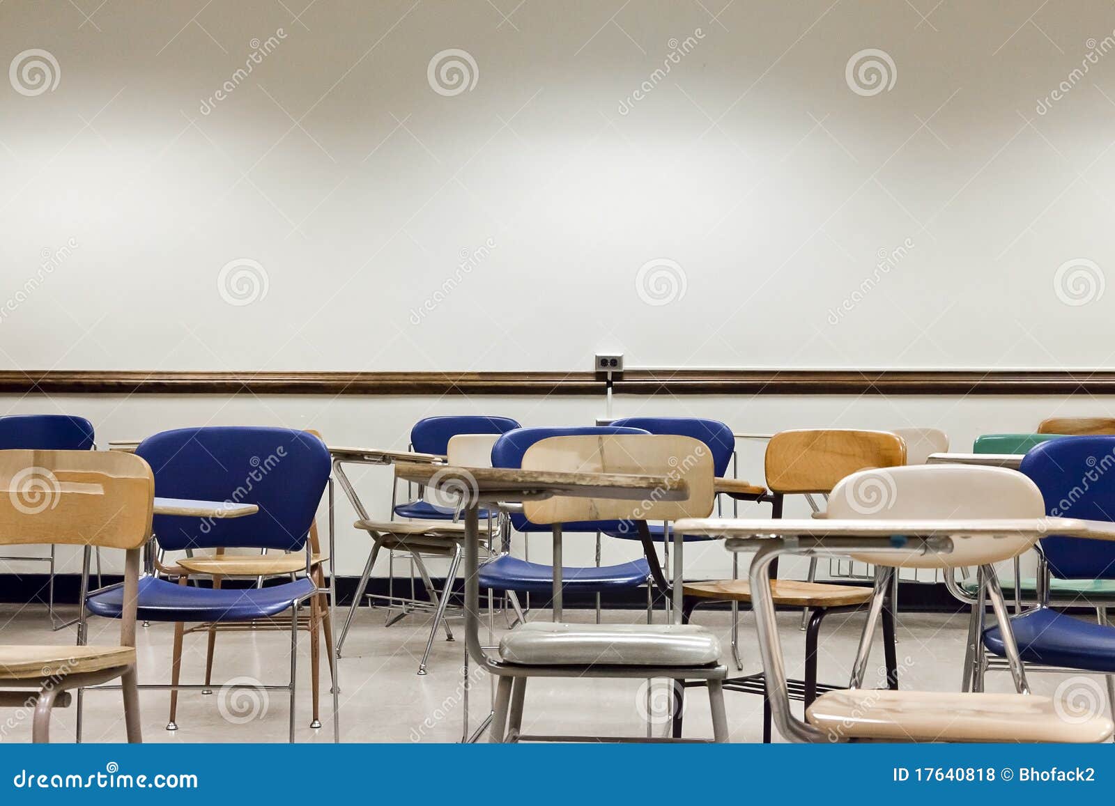 Old Chairs in a Classroom stock photo. Image of college - 17640818