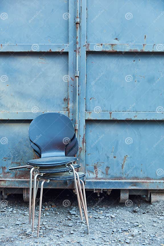 Old Chairs Stacked As Bulky Waste Stock Image - Image of stack ...