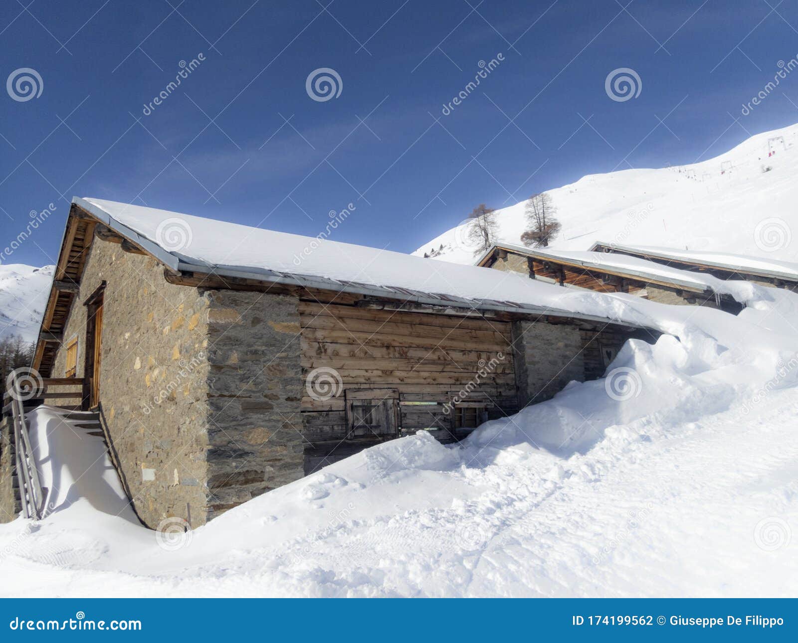 An Old Chalet in the Swiss Alps after an Heavy Snowfall Stock Photo ...