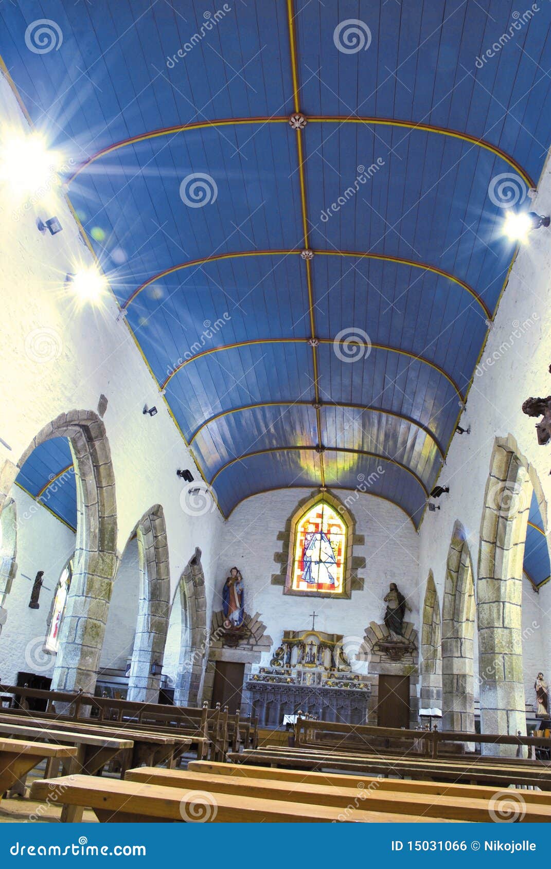 Old chapel interior stock photo. Image of brittany, architecture - 15031066