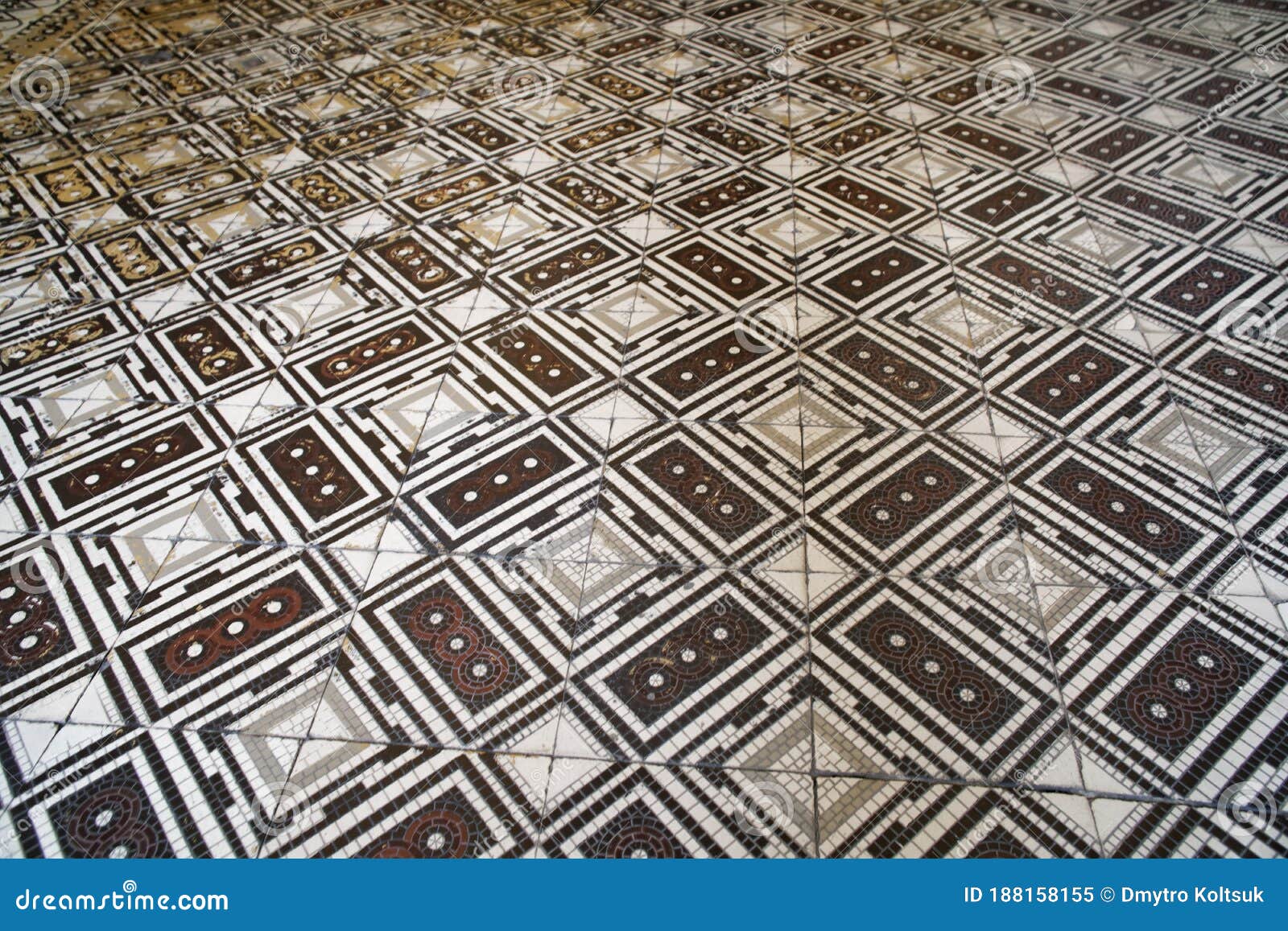 Old Checkered Floor. Decorative Ornamental Checkered Marble Floor Stock ...