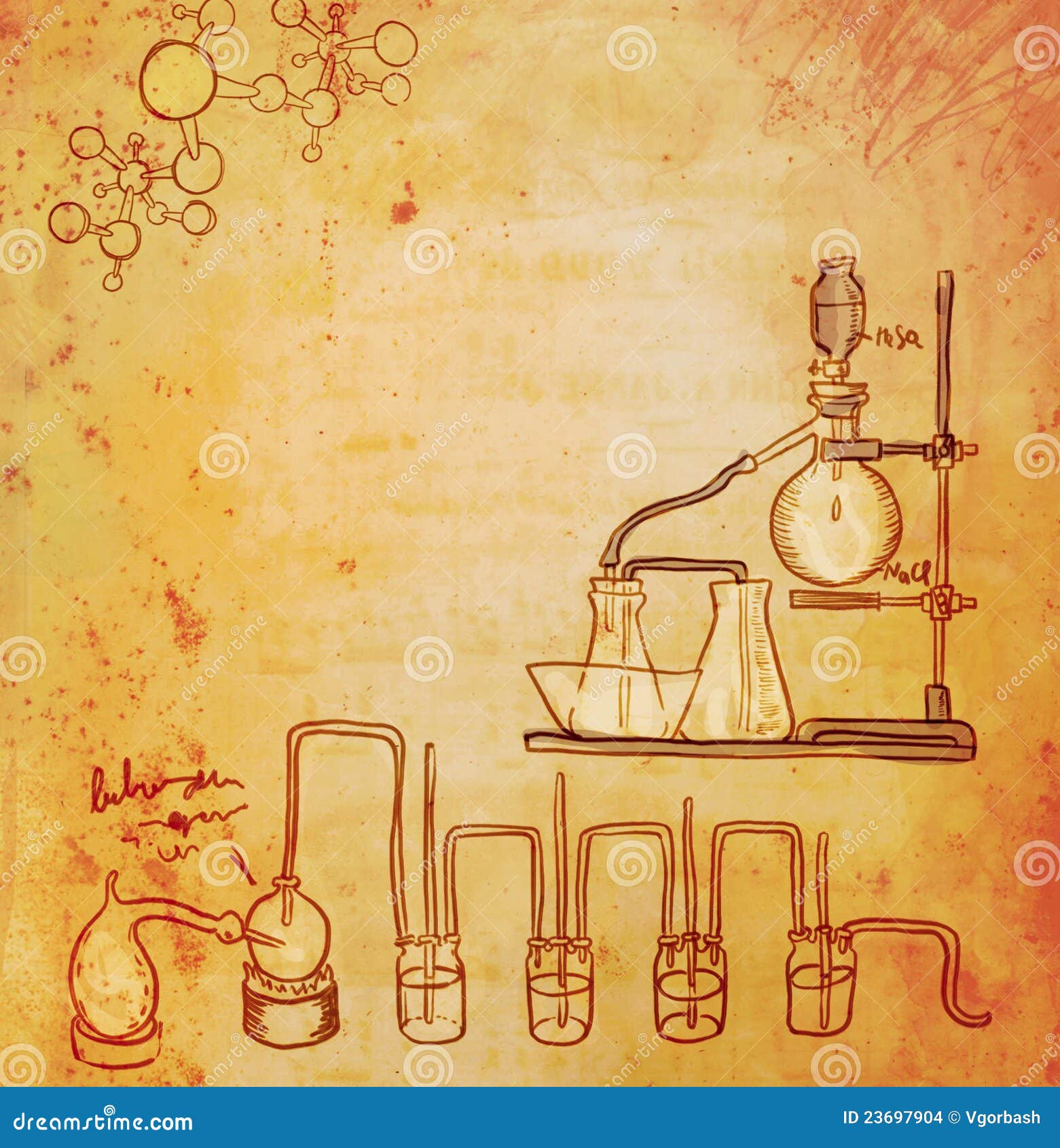 Old Chemistry Laboratory Background Stock Illustration - Illustration ...