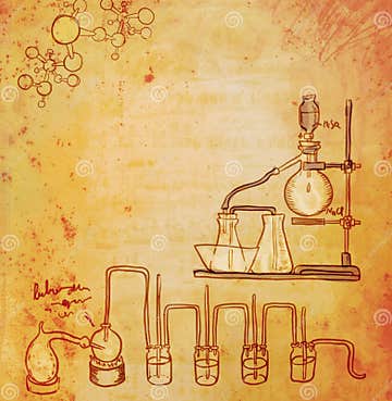 Old Chemistry Laboratory Background Stock Illustration - Illustration ...