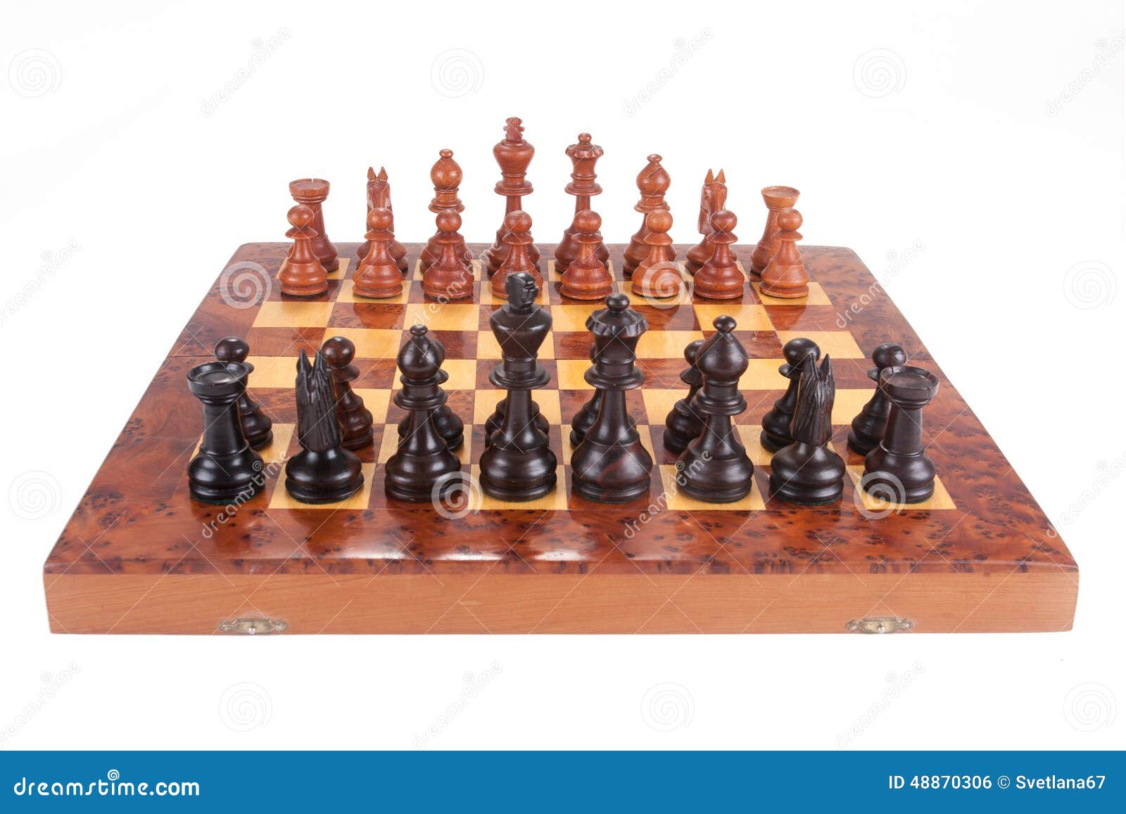 Old Chess Board Set Up To Begin a Game Stock Photo - Image of ...