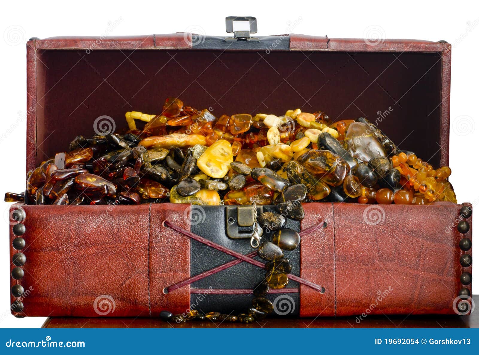 Old Chest Filled with Baltic Amber Stock Photo - Image of oval ...