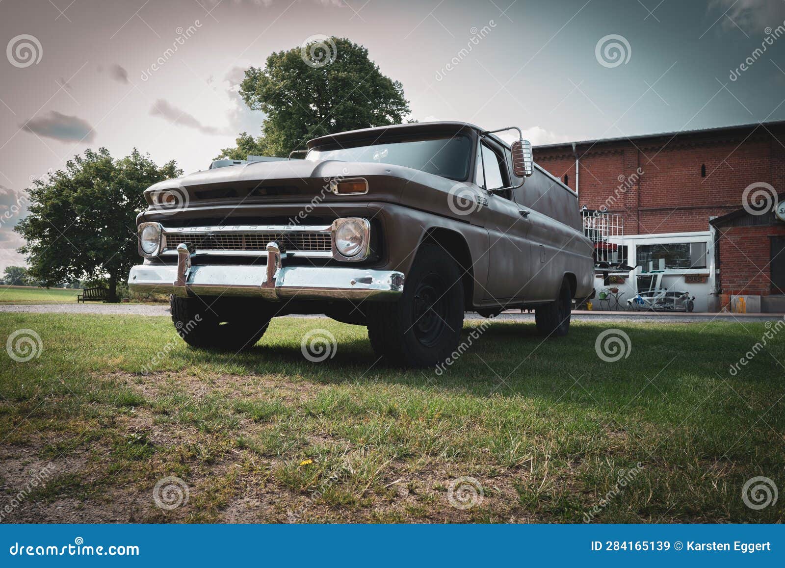An Old Chevrolet Oldtimer Stands on a Yard Stock Image - Image of road ...