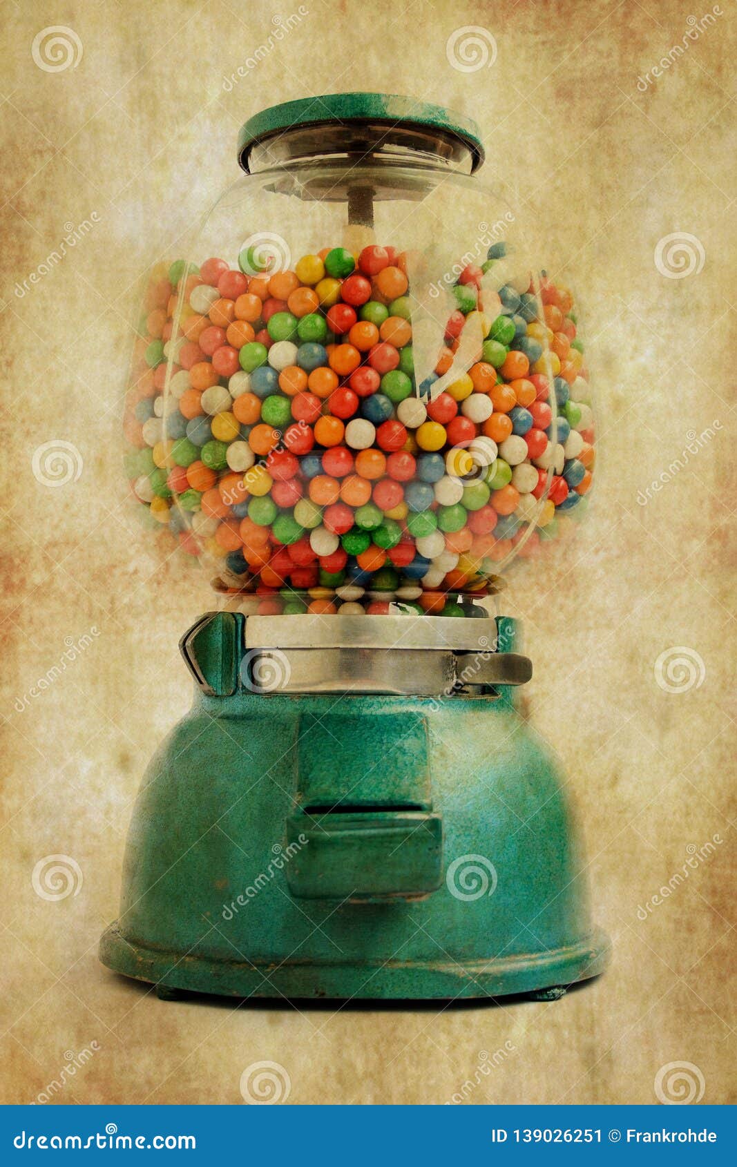 Old Chewing Gum Vending Machine about 1950 Stock Image - Image of ...