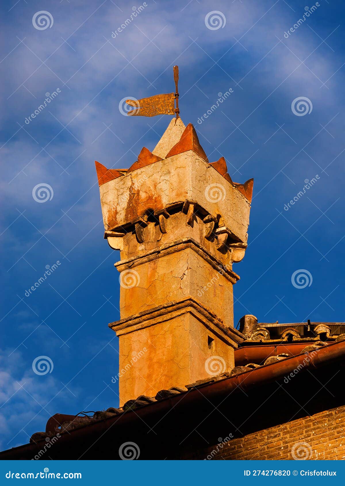 Old chimney in Rome stock photo. Image of italian, tiles - 274276820