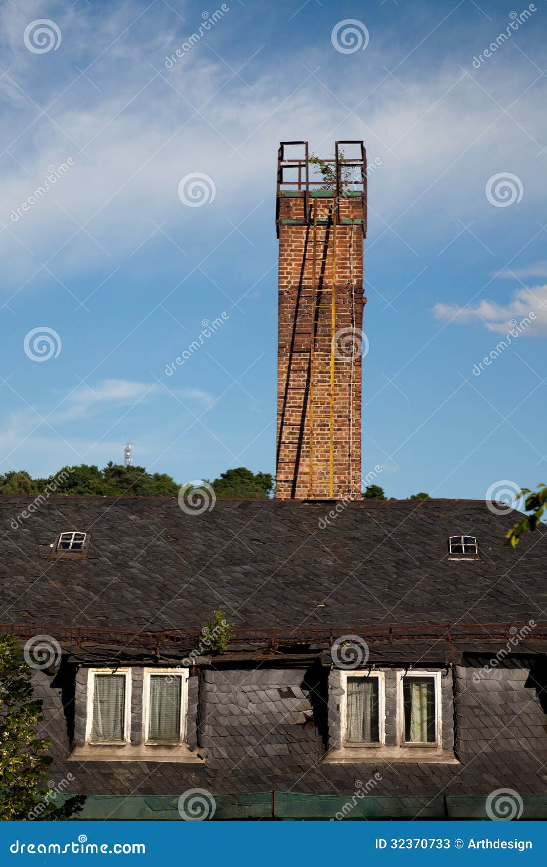 Old chimney stock image. Image of lobenstein, ladder - 32370733